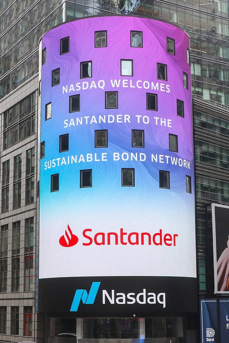Banco Santander joins the Nasdaq Sustainable Bond Network